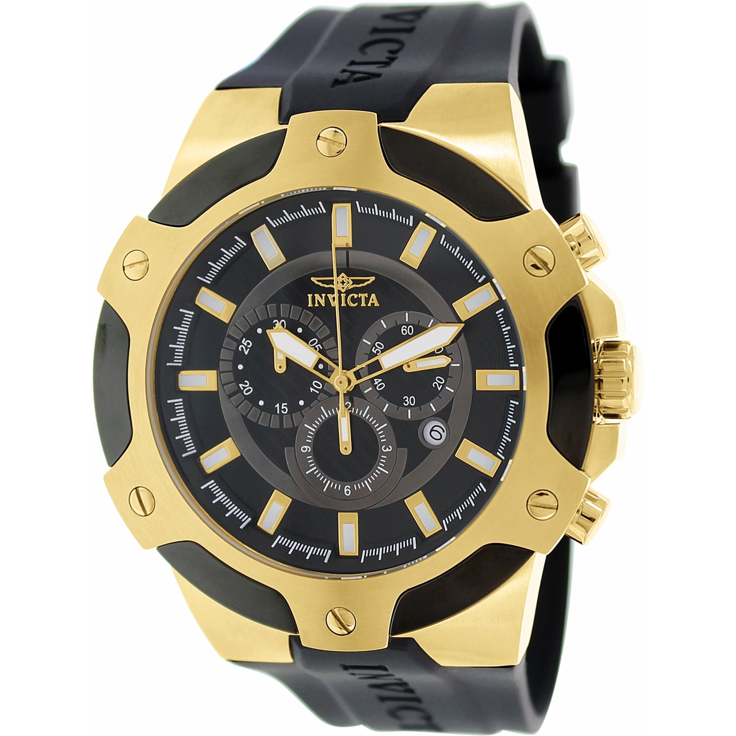Invicta Men's Signature 7343 Black Rubber Swiss Chronograph Dress Watch ...