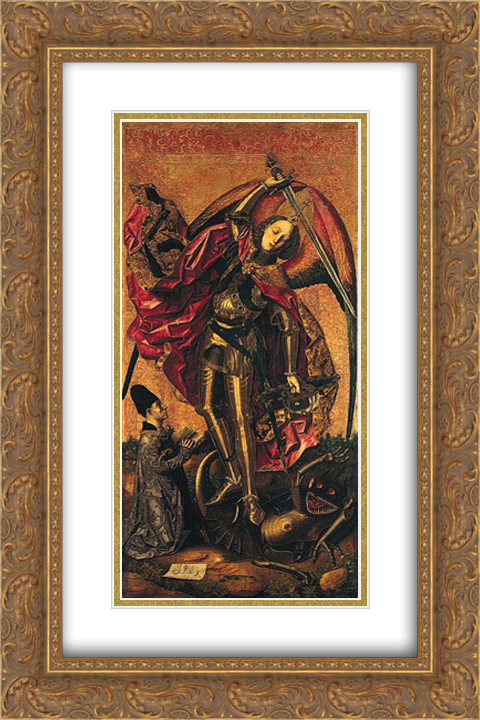 Bartolome Bermejo 2x Matted 16x24 Gold Ornate Framed Art Print 'Saint ...