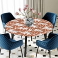 Burnt Orange Palm Tree Round Table Cover, Summer Botanical Tropical ...