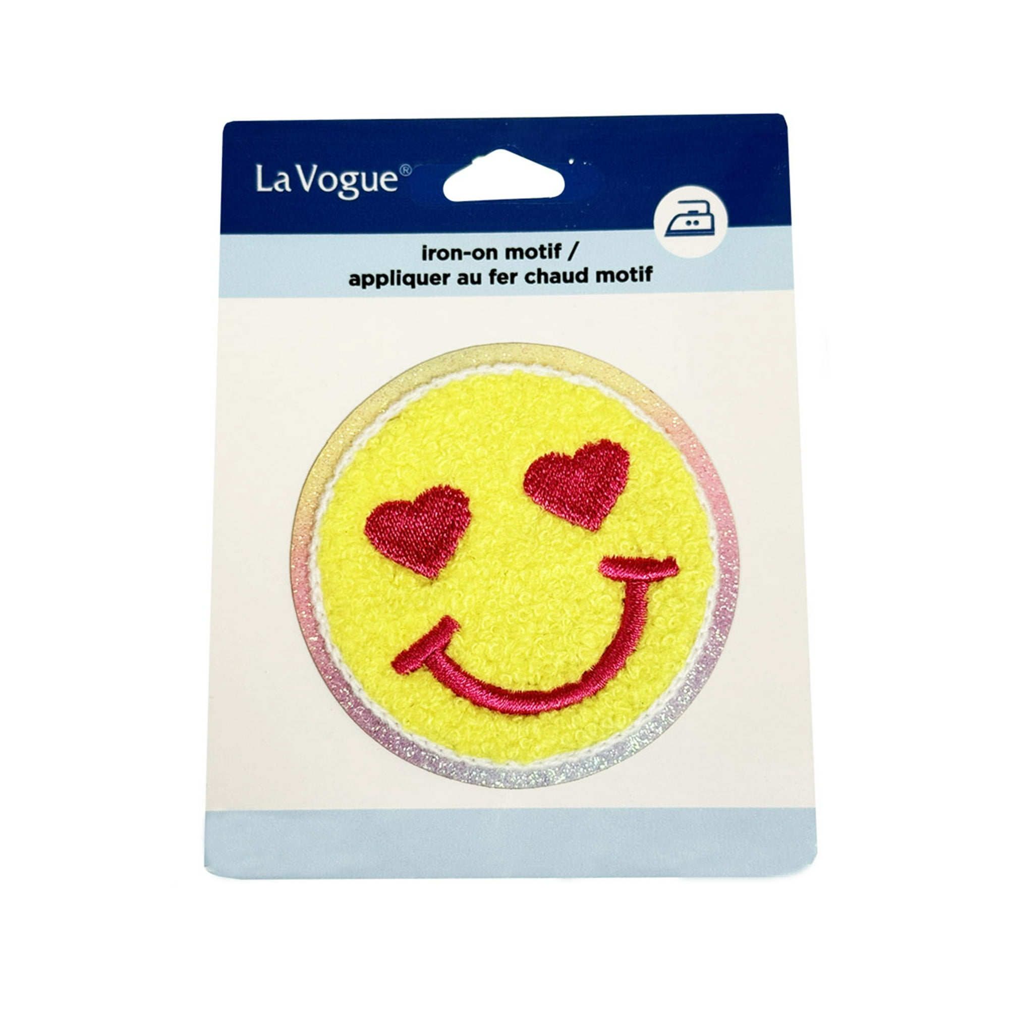 Click here for La Vogue Smiley Face Embroidered Iron‑on Patch  1... prices