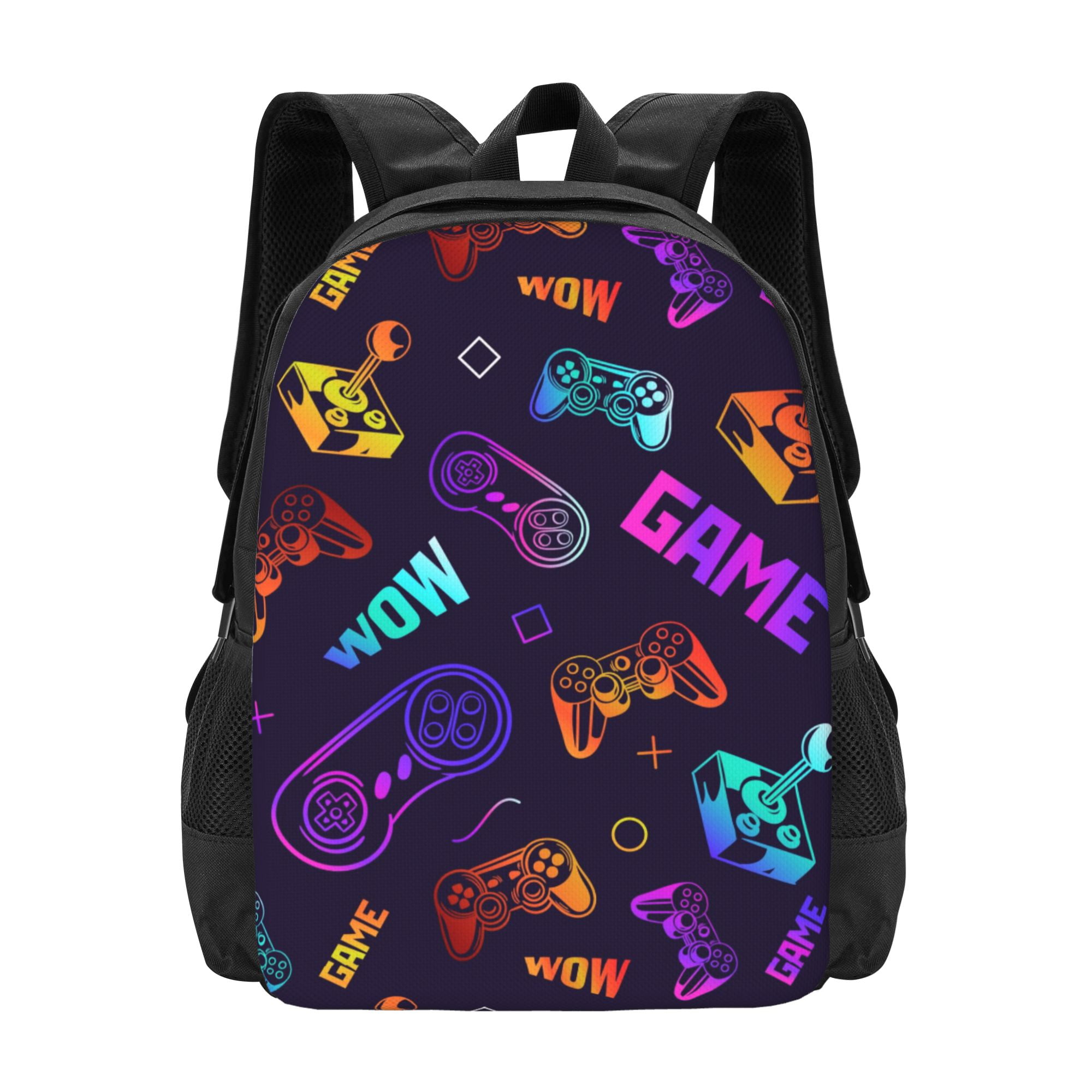 DouZhe Lightweight Backpack, Retro Neon Game Controller Prints Travel ...