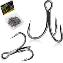 PTFE Coated Treble Hooks #4 Short Shank Fishing Hooks for Bass Walleye ...
