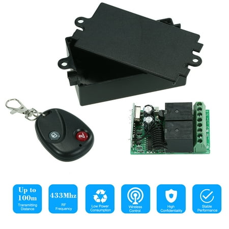 433Mhz DC 12V 2CH Universal 10A Relay Wireless Remote Control Switch ...