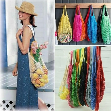 Reusable String Shopping Grocery Bag Shopper Tote Mesh Net Woven ...