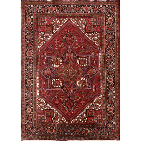 Ahgly Company Indoor Rectangle Mid-Century Modern Cranberry Red Persian ...