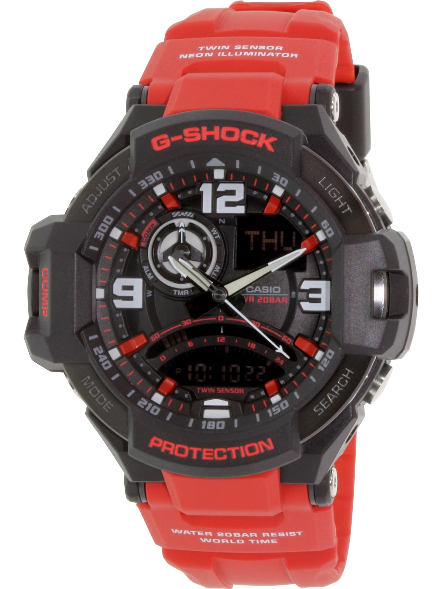 Casio - Men's G-Shock GA1000-4B Black Resin Analog Quartz Fashion Watch ...