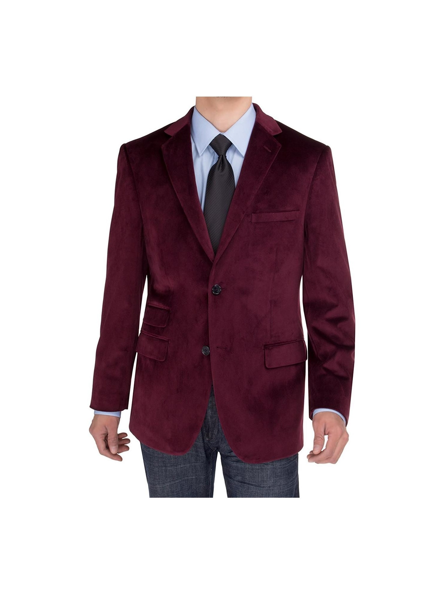 Salvatore Exte Mens Two Button Blazer Modern Fit Velvet Side-Vent Suit ...