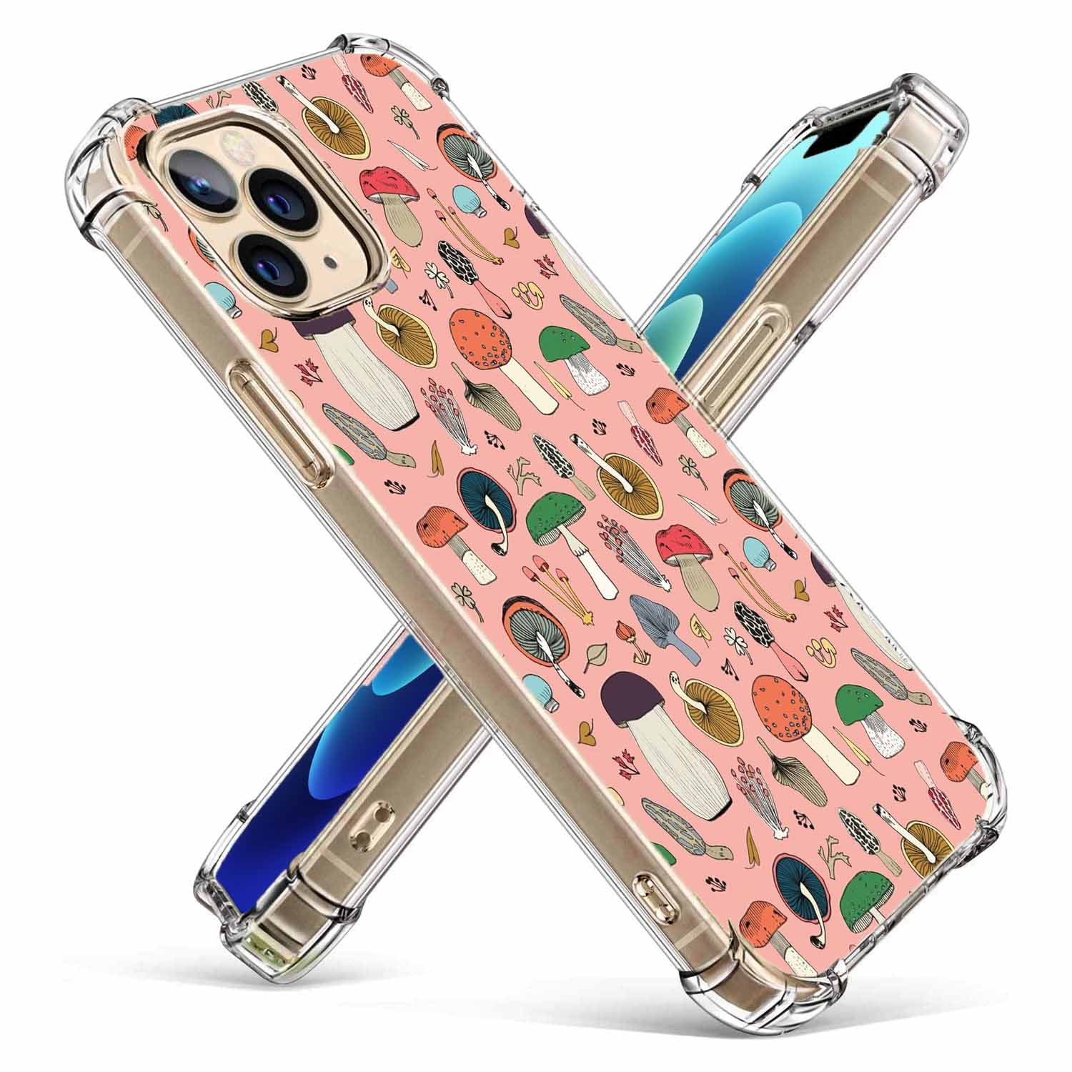 Various Mushrooms Collage Case for iPhone 12 Pro Max,Aesthetic Art Design Pattern Soft TPU ...