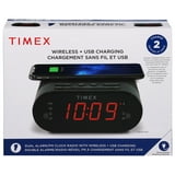 Timex Wireless Charging Alarm Clock Radio with USB Charging Port (TW500 ...