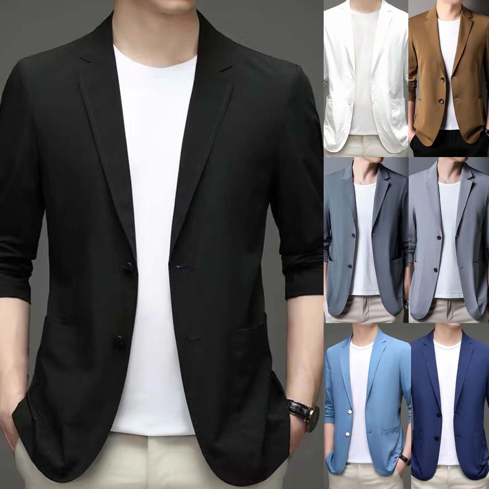 Click here for Blekii Mens Lightweight Suit Jacket  Summer Thin B... prices