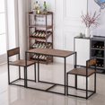 Ktaxon 3-Piece Industrial Bistro Breakfast Dinette Set: Dining Table ...