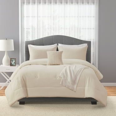 Free Shipping! Mainstays 5-Piece Papyrus Beige Waffle Comforter Set ...