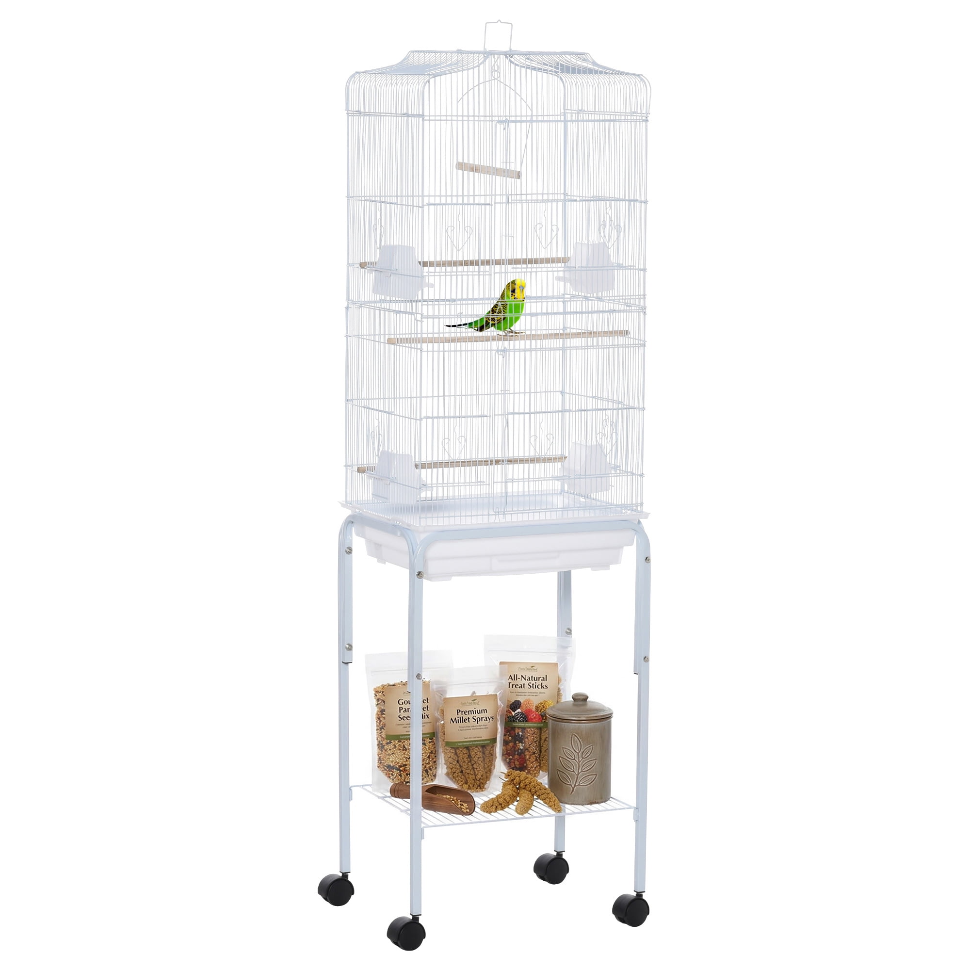 Click here for Pawhut 62 Large Rolling Bird Cage Cockatiel Play H... prices
