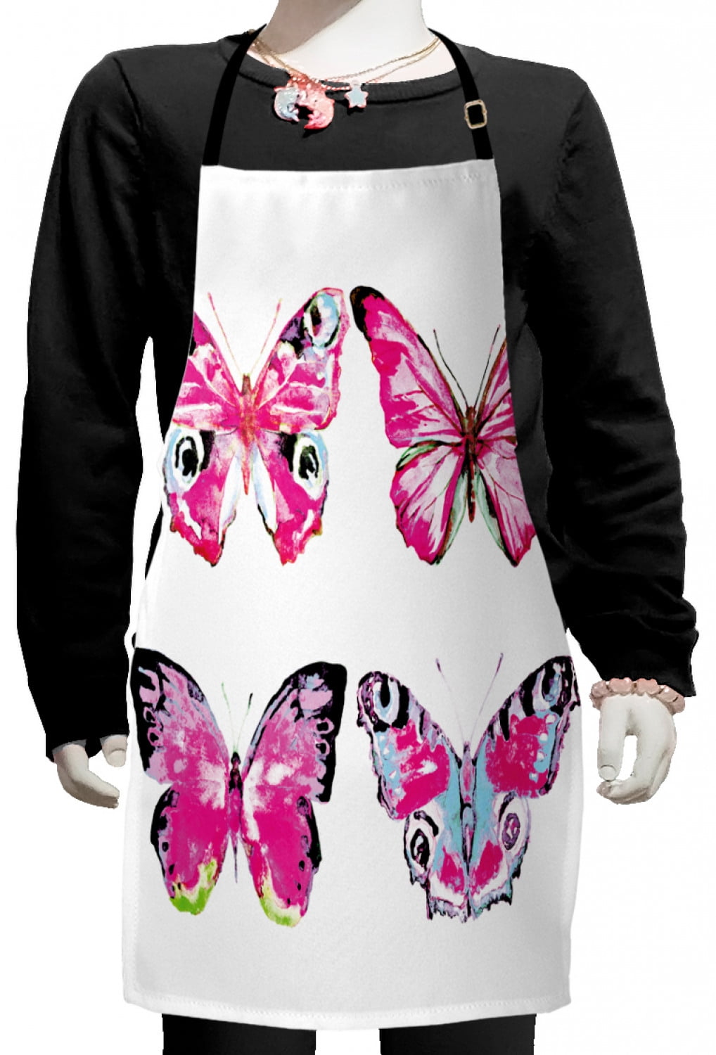Watercolor Kids Apron, Butterflies Spring Season Nature Wildlife ...