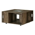 Furniture of America Torme Storage Wood Reclaimed Oak Coffee Table with Casters - Walmart.com
