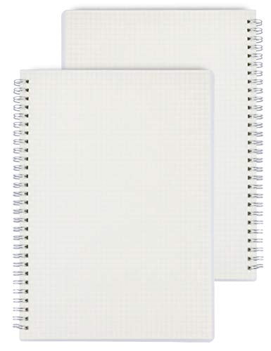 Miliko Transparent Hardcover A5 Square Grid Wirebound/Spiral Notebook ...
