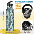 ALAZA Retro Cactus Pattern Stainless Steel Water Bottle Vacuum ...