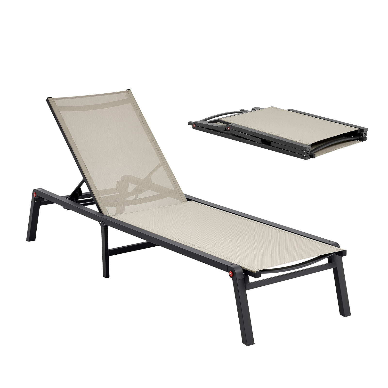 Click here for Vevor Foldable Chaise Lounge Chair 5 Position Adju... prices