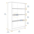 AUU 48" Modern Wood 4-Tier Wide Bookshelf – Bedroom & Living Room ...