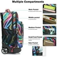 Tilami Colorful Stripes 18 inch Rolling Backpack with Matching Lunch ...