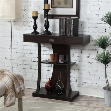 Convenience Concepts Newport Console Table with Shelf, Espresso ...