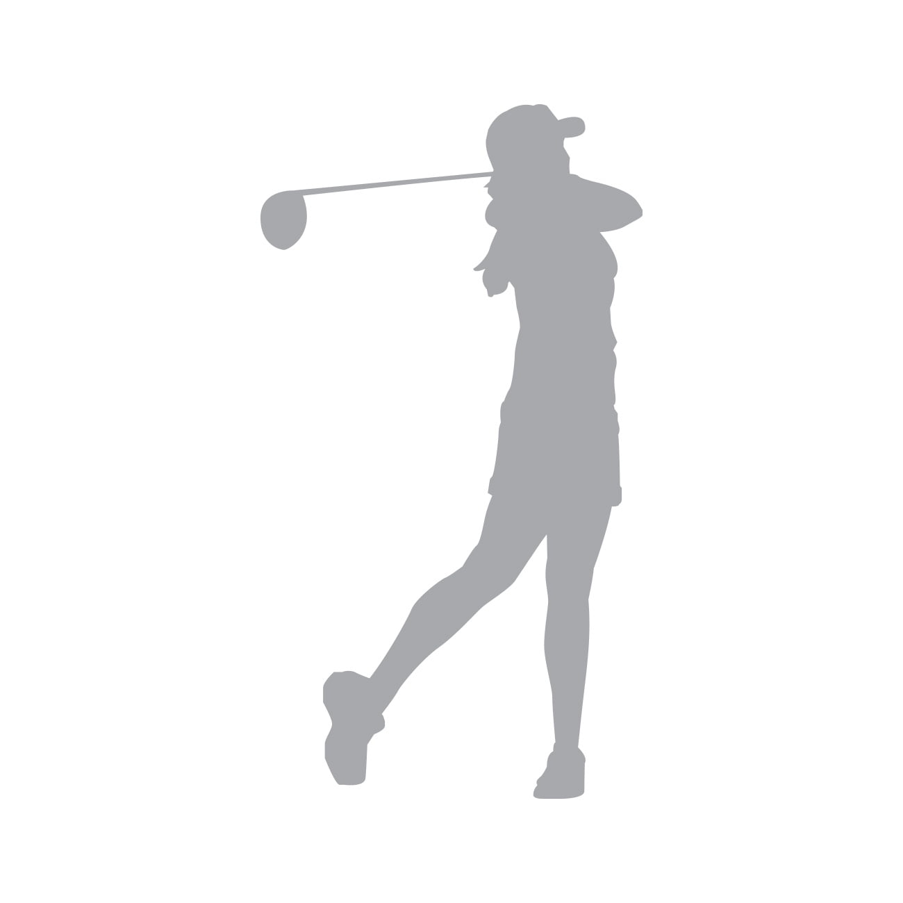 Woman Golfer Sticker Decal Die Cut - Self Adhesive Vinyl - Weatherproof ...