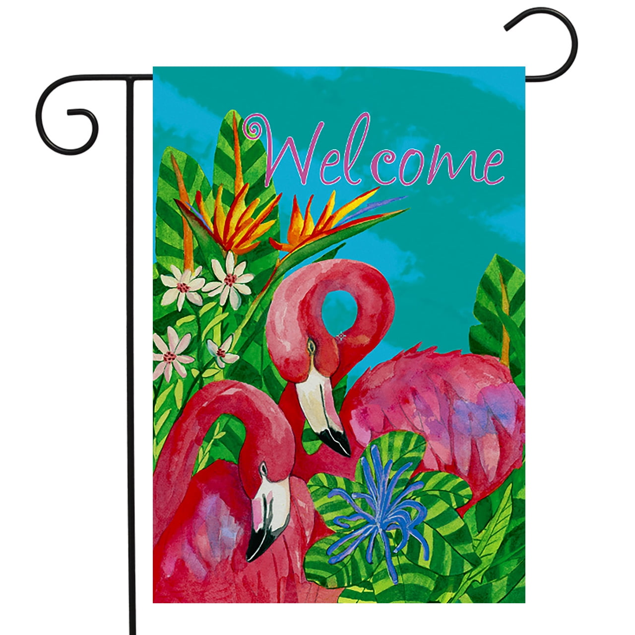 Tropical Flamingos Summer Garden Flag Welcome Nautical 12.5"x18 ...