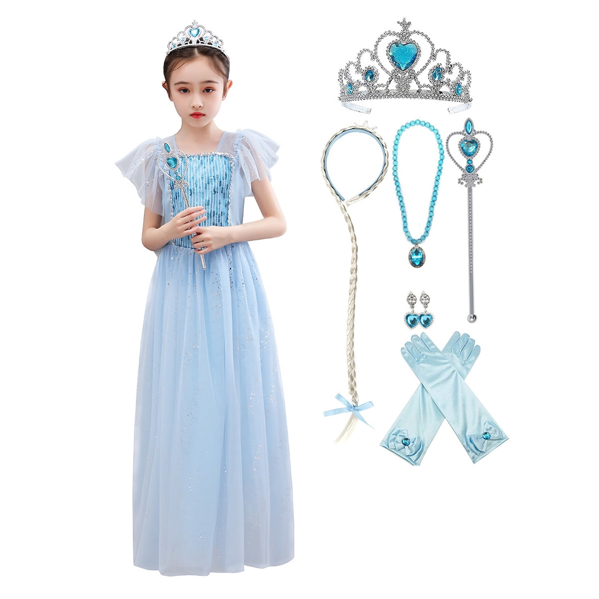 Click here for Kawell Girls Princess Dress Elsa Costume - Luxury... prices