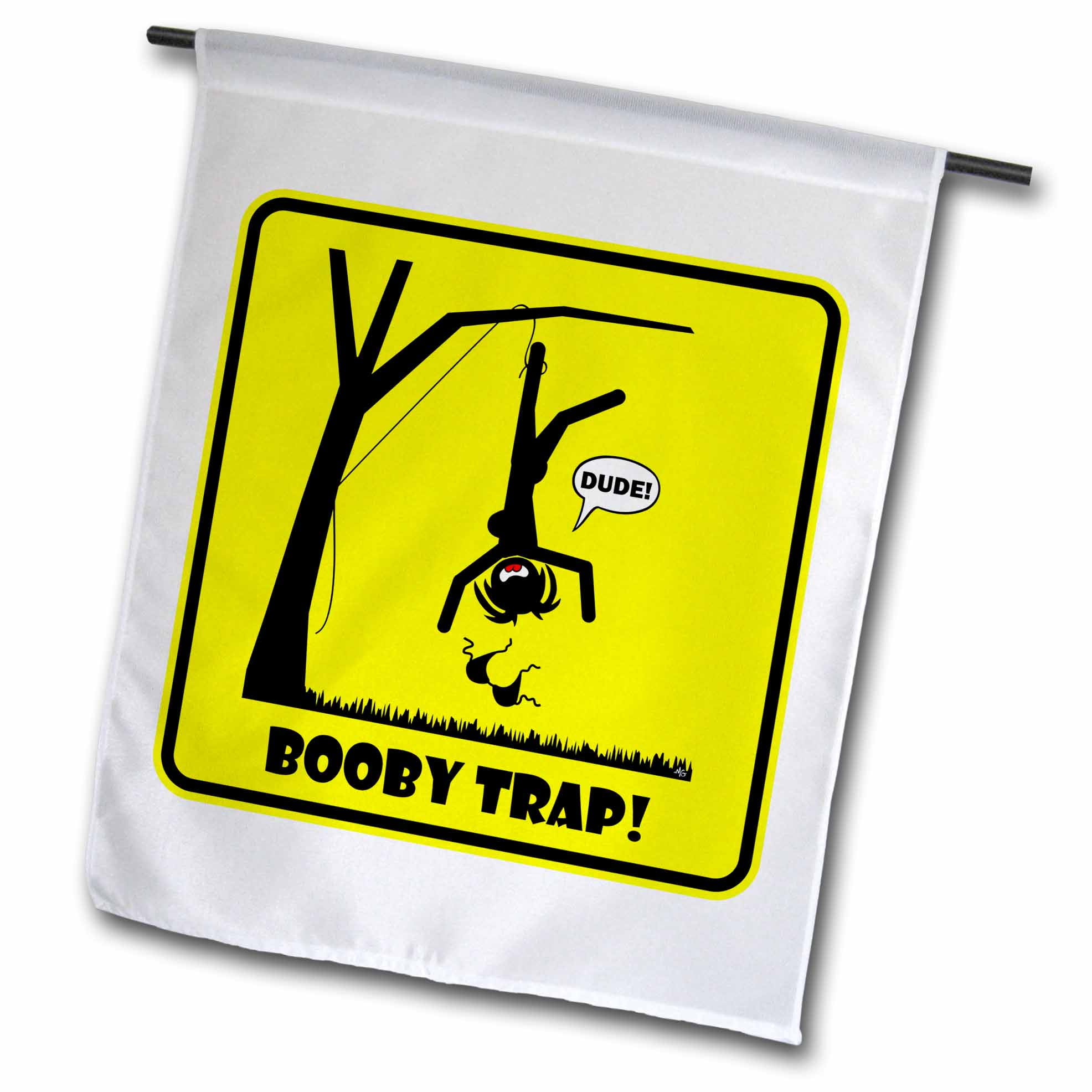 WARDROBE MALFUNCTION booby trap yellow sign 2 18 x 27 inch Garden Flag ...