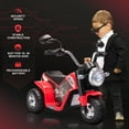 Aosom 6V Electric Dirt Bike for Kids 18-36 Months, 3-Wheels, Horn, Headlights, Sounds, Red ...