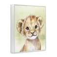 Stupell Industries Jungle Friends Baby Lion White Framed Giclee Art ...