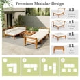 6 Piece Patio Sofa Set, Acacia Wood Outdoor Modular Sectional Garden ...