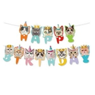 Cat Themed Party Banner, Pre-strung Cat Birthday Banner, Cat Party ...