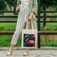 Canvas Tote Bags, 14"x17.5", Flamingos Rainforest Cartoon Pattern Tote Bag for Women Beach Bag ...