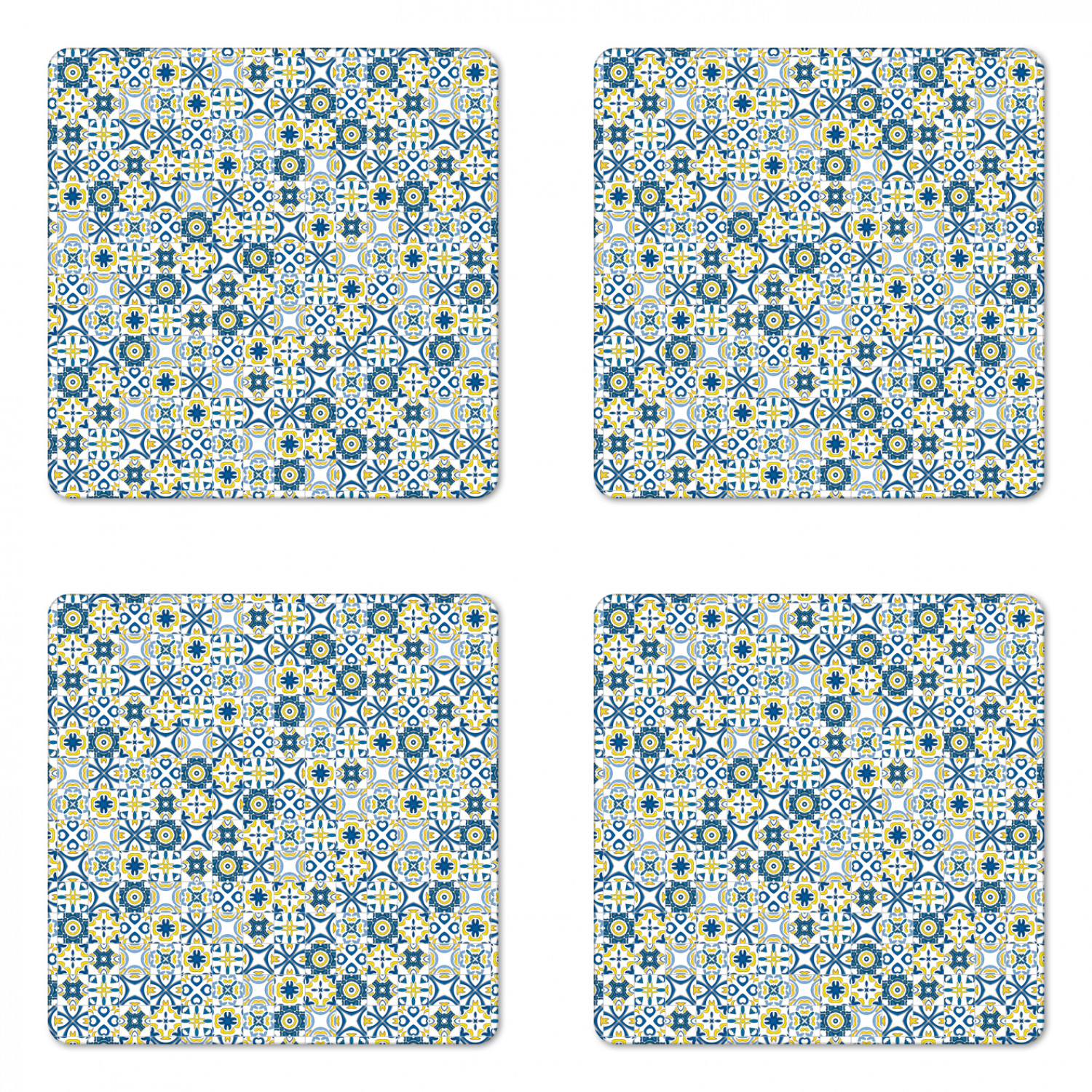 Ethnic Coaster Set of 4, Traditional Moroccan Mosaic Portuguese ...