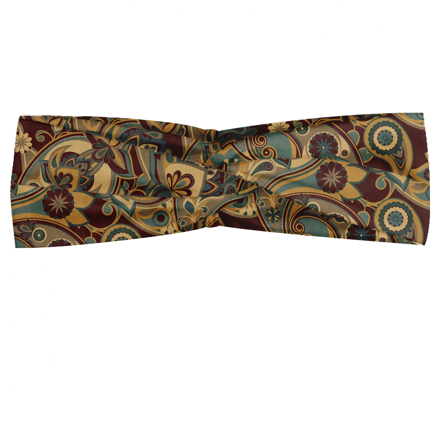 Paisley Headband, Iranian Hippie Themed Textured Floral Ornament ...