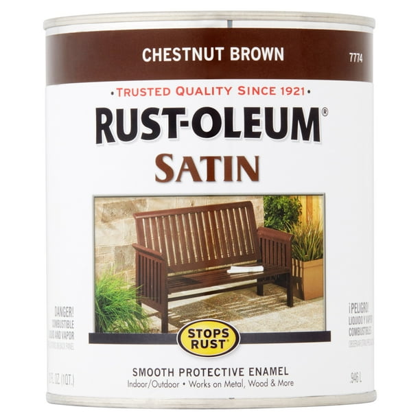 Rust-Oleum Chestnut Brown Satin Paint, 32 fl oz - Walmart.com - Walmart.com