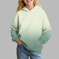 Agkizg Girls Gradient Hoodie with Ears and Pouch Pocket, Fleece Lined ...