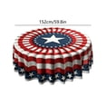 4th of July Round Tablecloth 152cm Polyester Patriotic Star Print ...