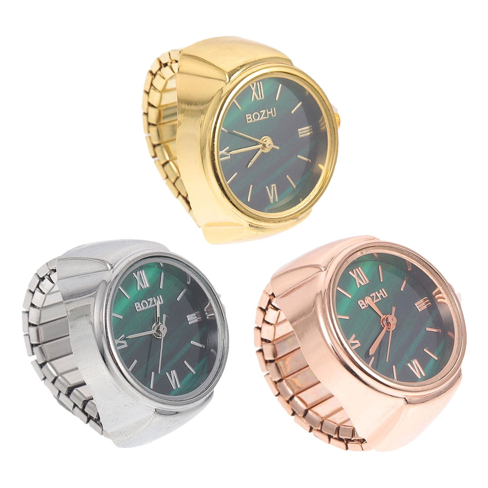 NUOLUX 3 Pcs Finger Watches Mini Ring Watch Casual Finger Ring Watch ...