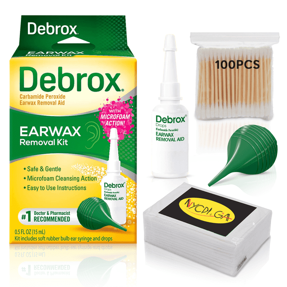 Debrox Earwax Removal Kit, Includes Drops and Ear Syringe Bulb, 0.5 Oz ...