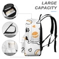 Half Print Backpack 11.8×16.5×5.9in Large Capacity Zipper Design Side ...