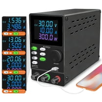 KUAIQU DC Power Supply Variable 30V 10A Adjustable Switching Regulated ...