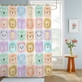 Bathroom Shower Curtain Cartoon Lion Fox Panda Elephant Waterproof ...
