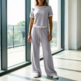 Bibifish Womens Matching Outfits Roll Cuff Short Sleeve Ribbed Knit ...