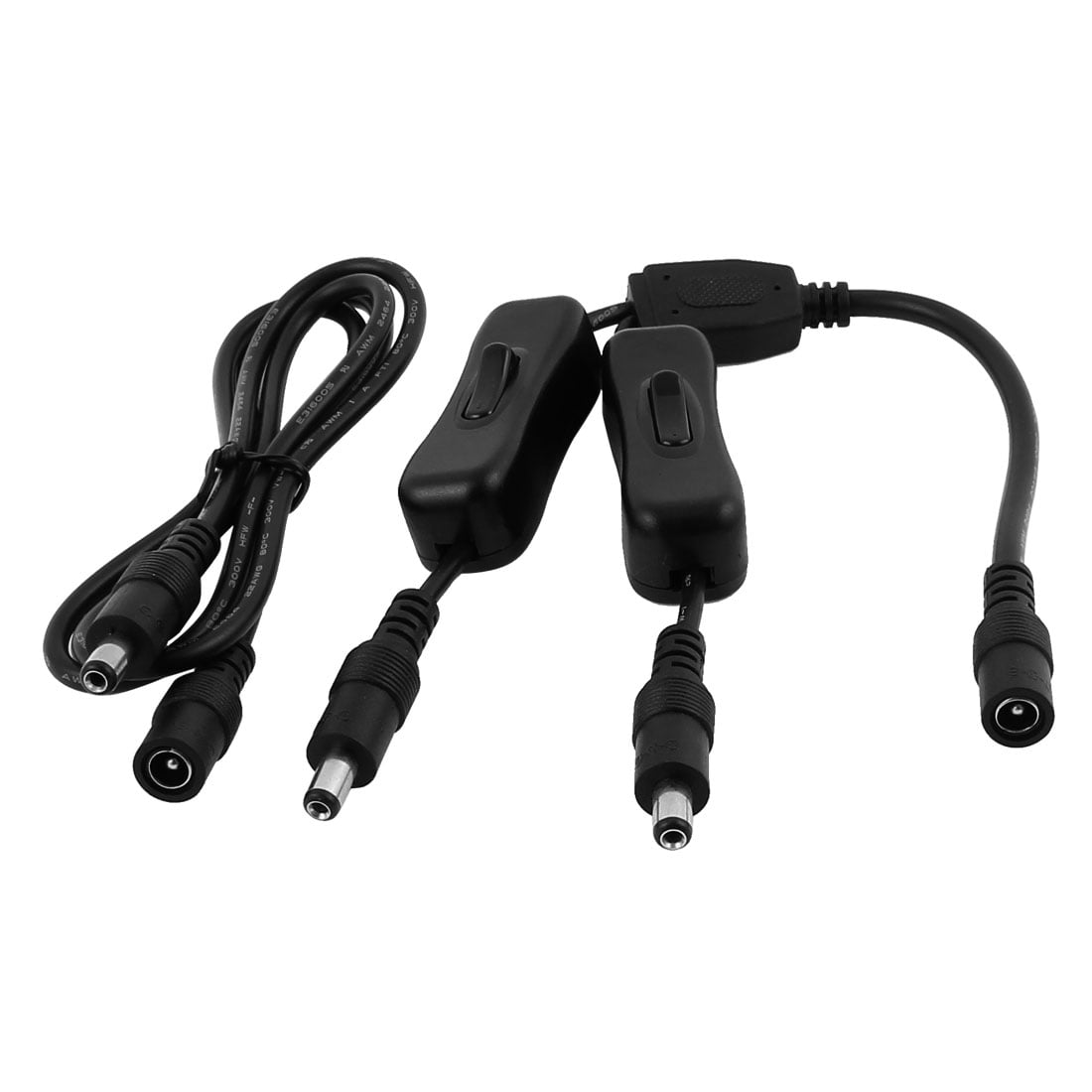 DC Power 5.5x2.1mm 1 Female to 2 Switch Male Splitter Cable w Pigtail ...