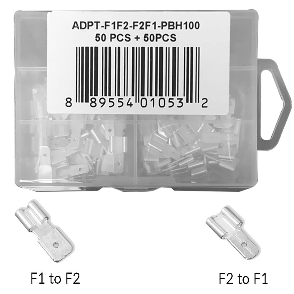 F1 to F2 & F2 to F1 Sealed Lead Acid Terminal Adapters (50pcs of each ...