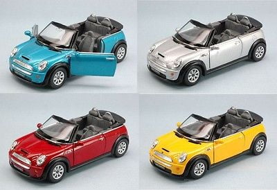 Kinsmart Set of 4: 5" Mini Cooper S Convertible diecast toy model 1:28 ...
