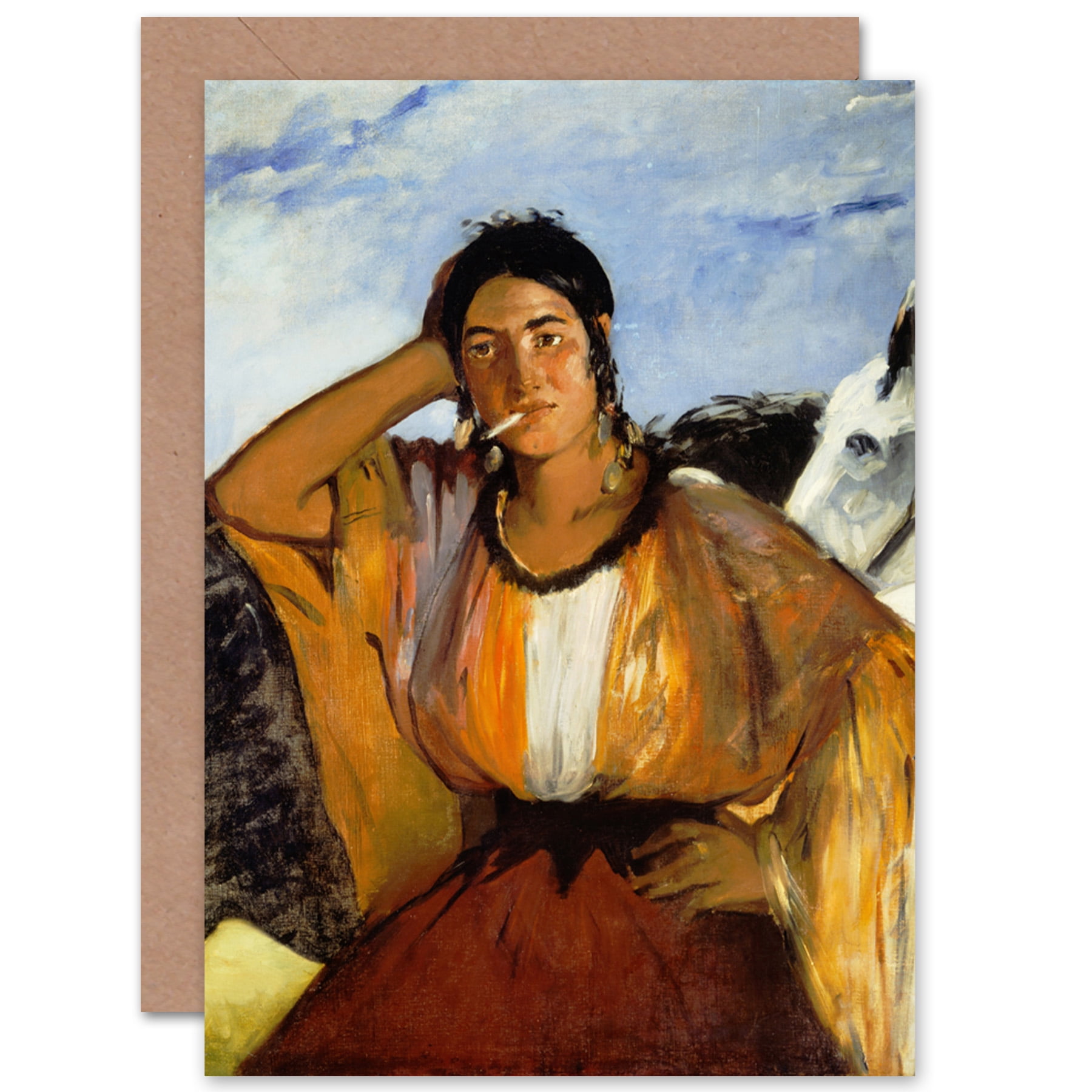 Edouard Manet Gypsy Cigarette Painting Fine Art Greetings Card Plus ...