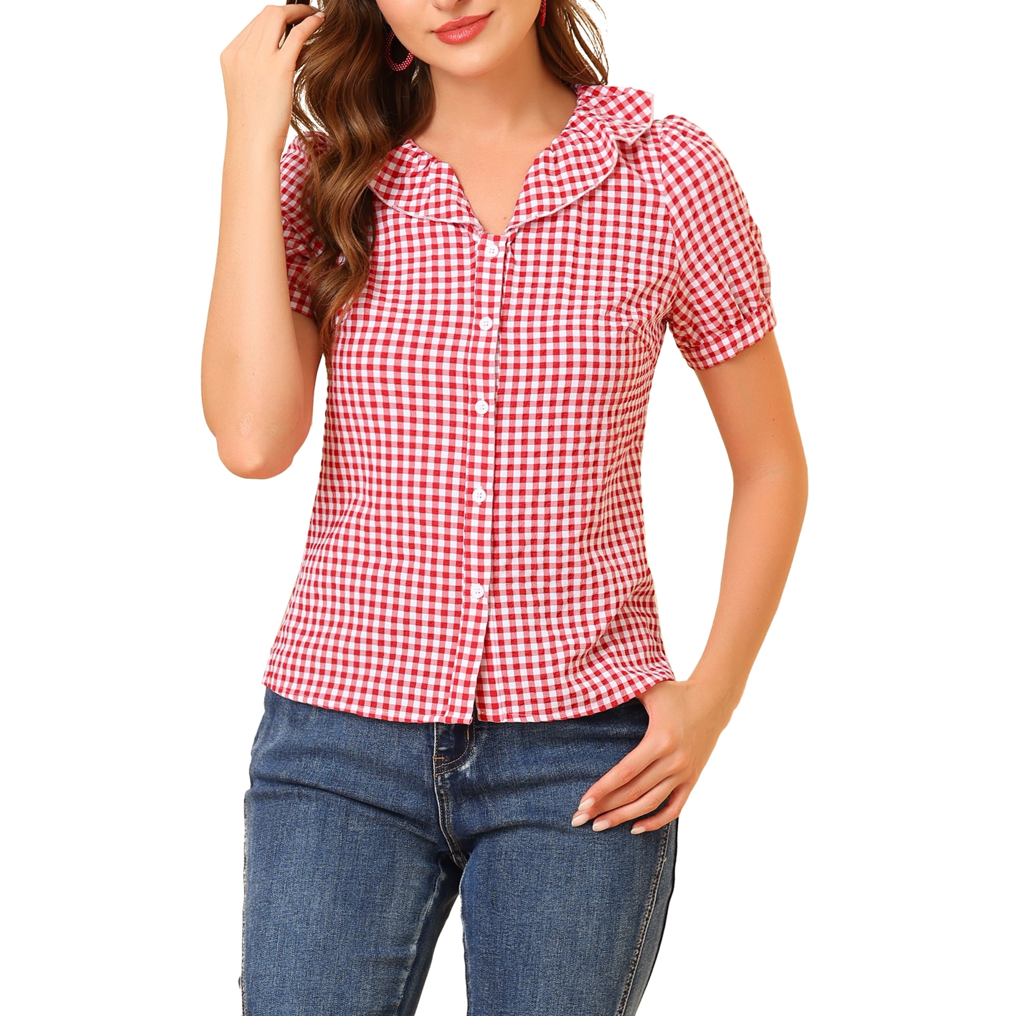 Click here for Inspire Chic Womens Blouses Peter Pan Collar Puff... prices